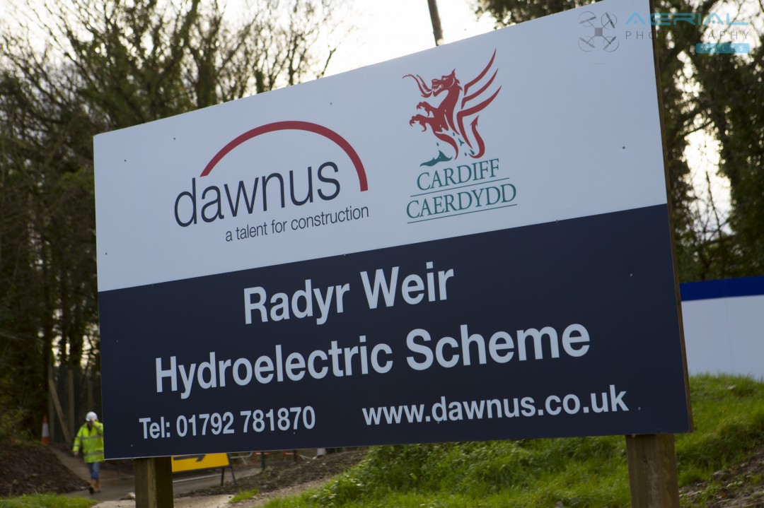 Radyr Weir Hydroelectric Scheme - Cardiff, South Wales - Aerial ...